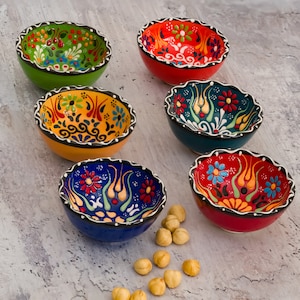 Ceramic Mini Pinch Bowls 6 PCS Small Bowls for Dipping Cooking Prep ...