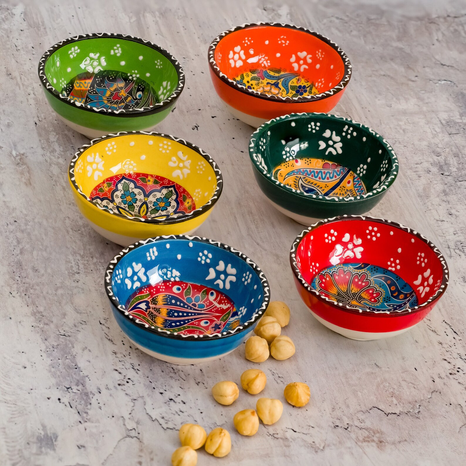 Ceramic Mini Pinch Bowls Set of 6, Small Bowls for Dipping - Cooking ...