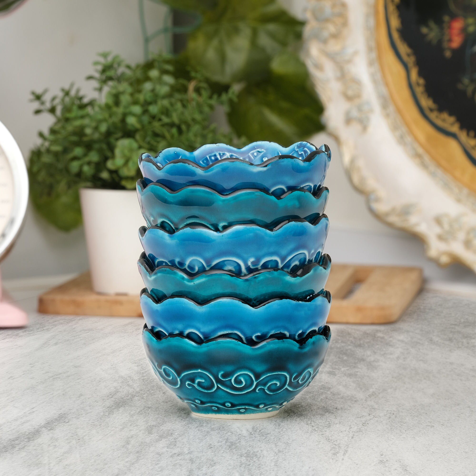 Ceramic Mini Pinch Bowls Set of 6, Small Bowls for Dipping Cooking Prep ...