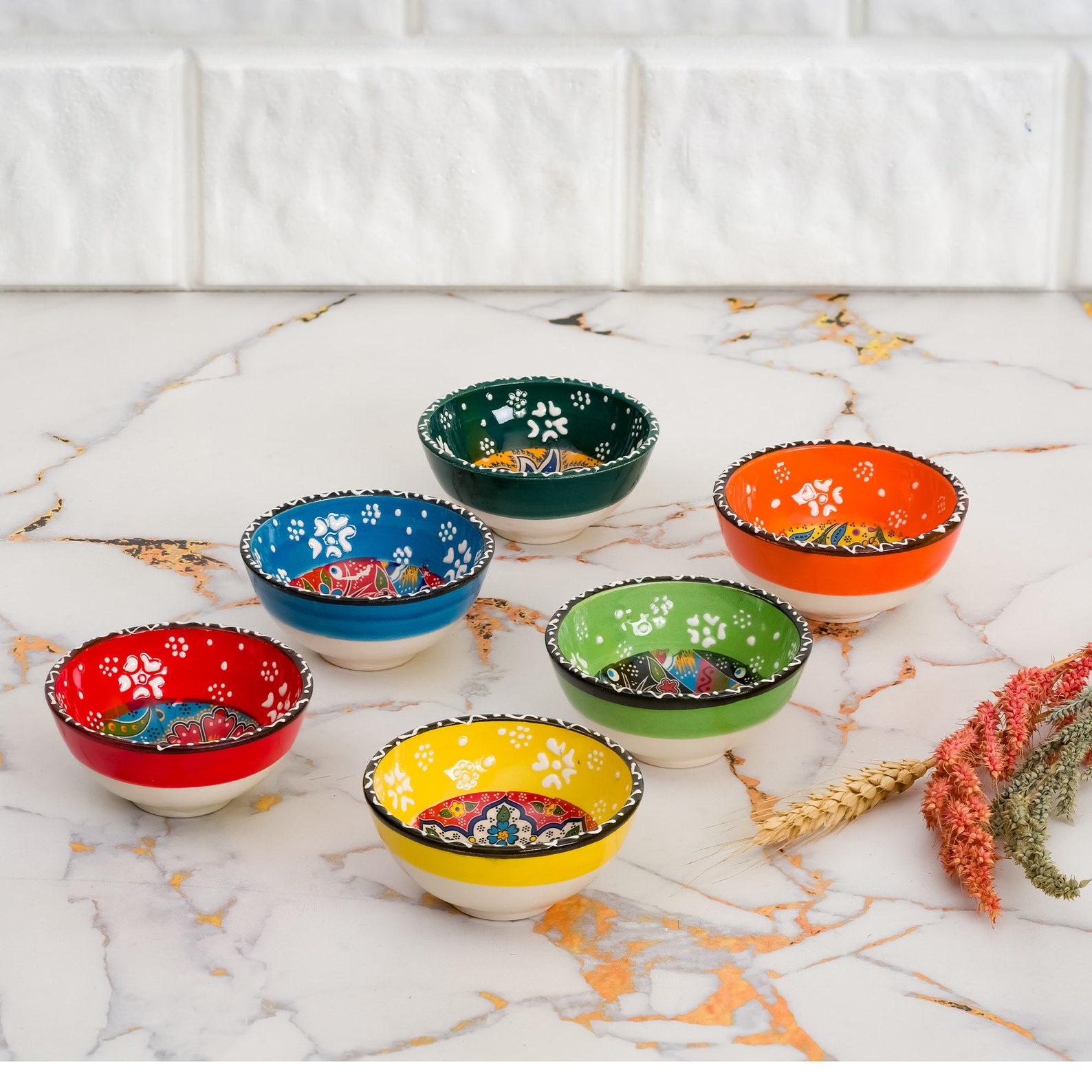 Ceramic Mini Pinch Bowls Set of 6, Small Bowls for Dipping - Cooking ...