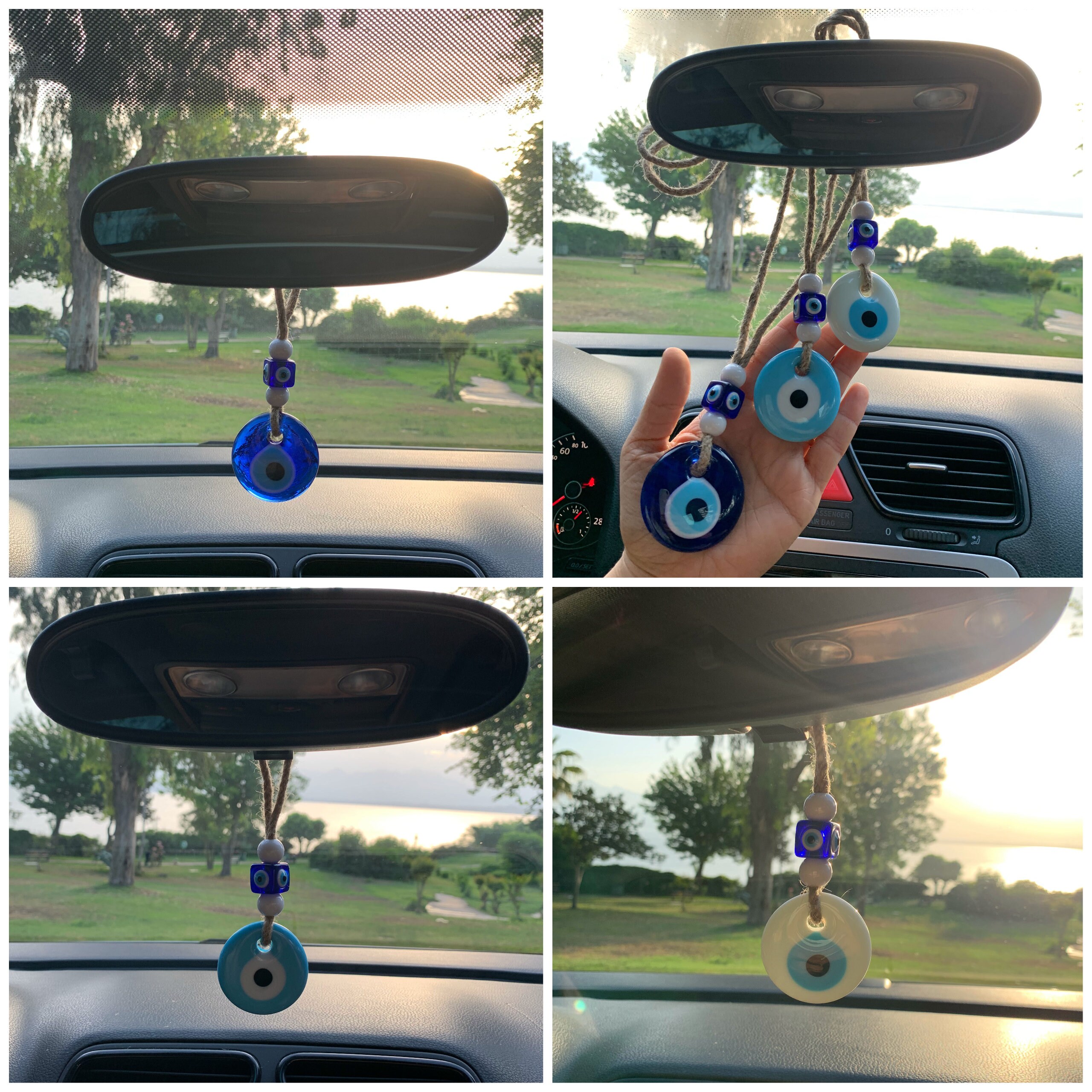 Evil Eye Car Hanging Ornament Rear View Mirror Accessories 1.8 W X 9 L ...