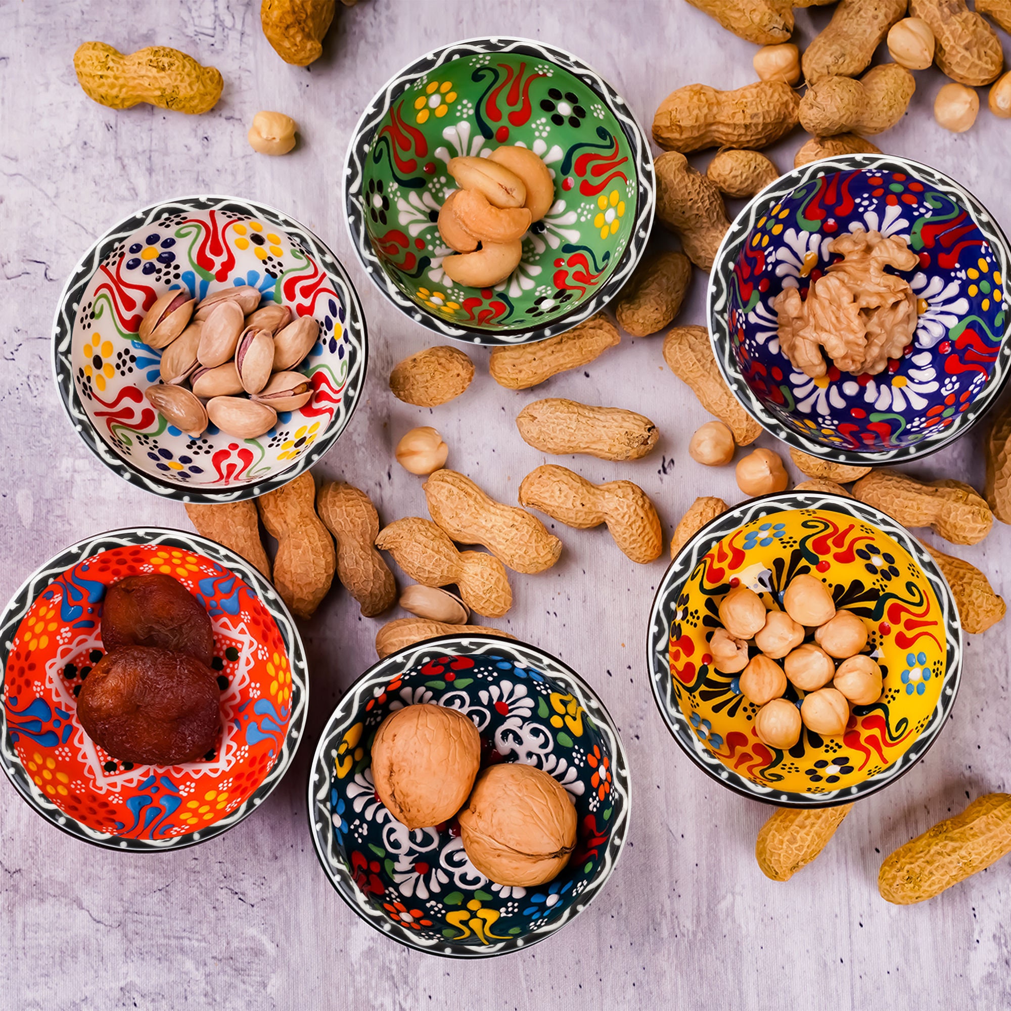 Ceramic Mini Pinch Bowls 6 PCS Small Bowls for Dipping Cooking Prep ...