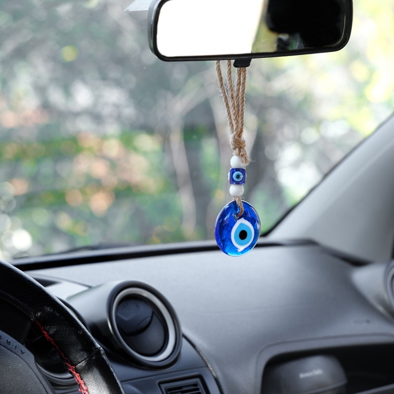 Evil Eye Car Hanging Ornament Rear View Mirror Accessories 1.8" W X 9 ...