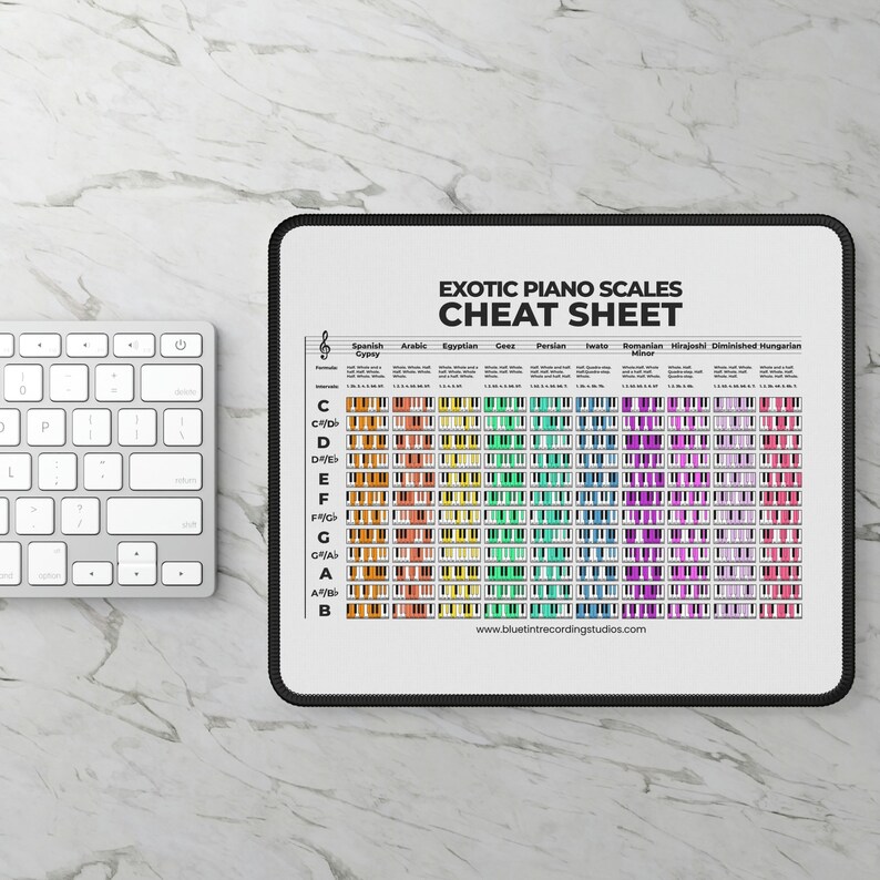 Exotic Piano Scales Cheat Sheet Producers Mouse Pad - Etsy New Zealand