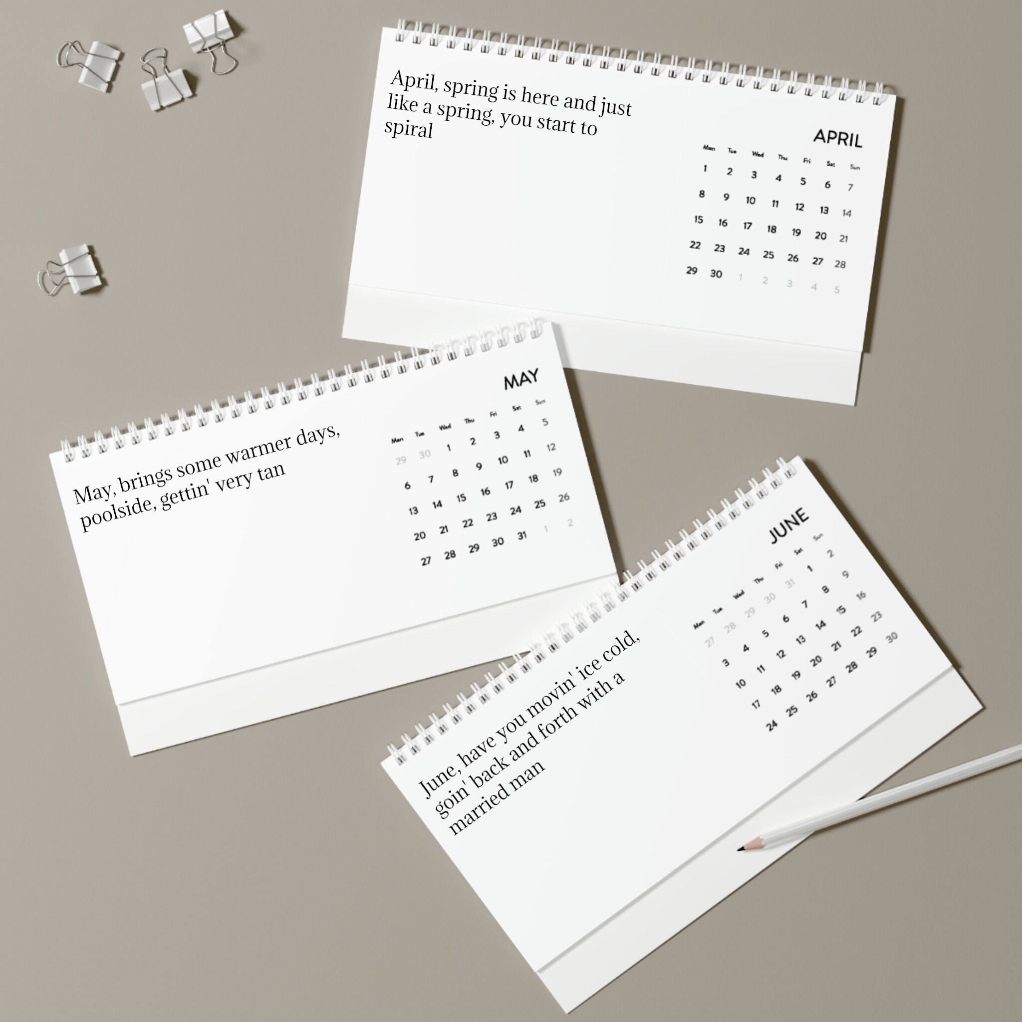 Drake Calendar Desk Calendar (2024 grid) | Album Merch sold by Charity ...