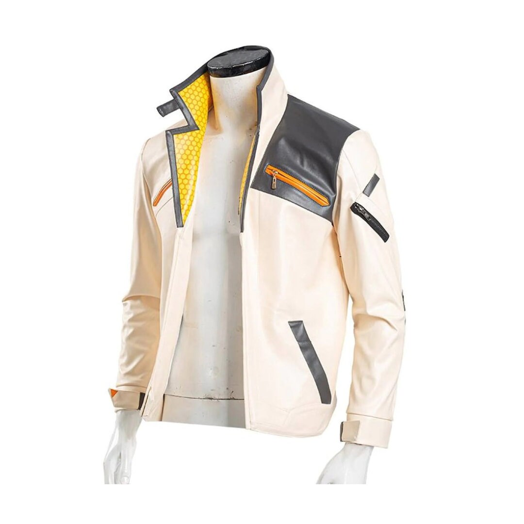 Phoenix Agent White Men Faux Jacket , Costume Play Valo-rant Jacket ...