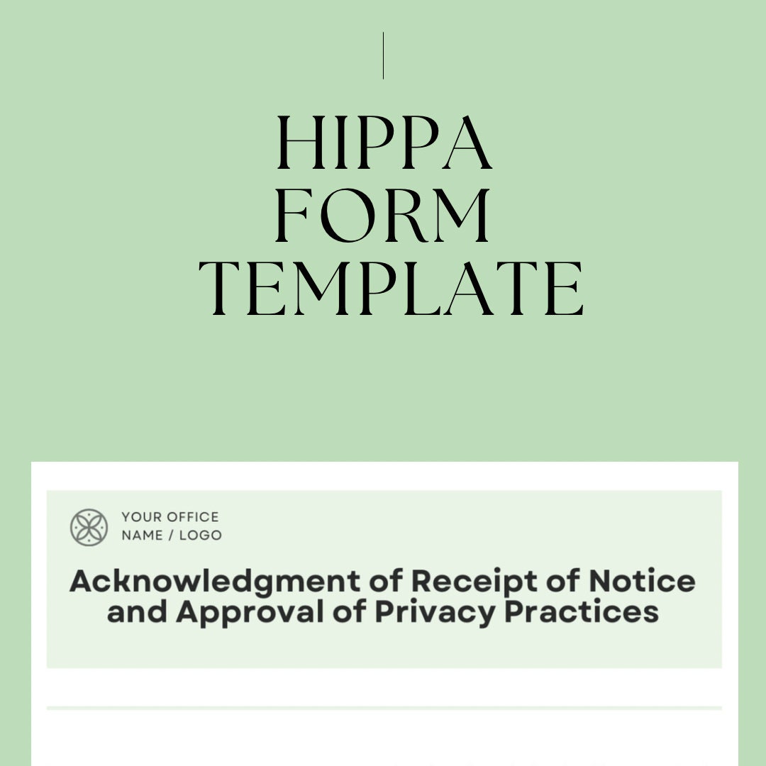 HIPPA Form Template Editable on Canva for Medical Office Use - Etsy