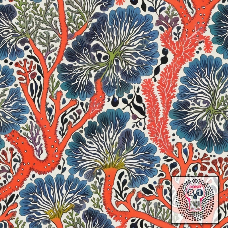 Sea Coral Repeat Print Ocean Design Seamless Digital Paper Seamless ...