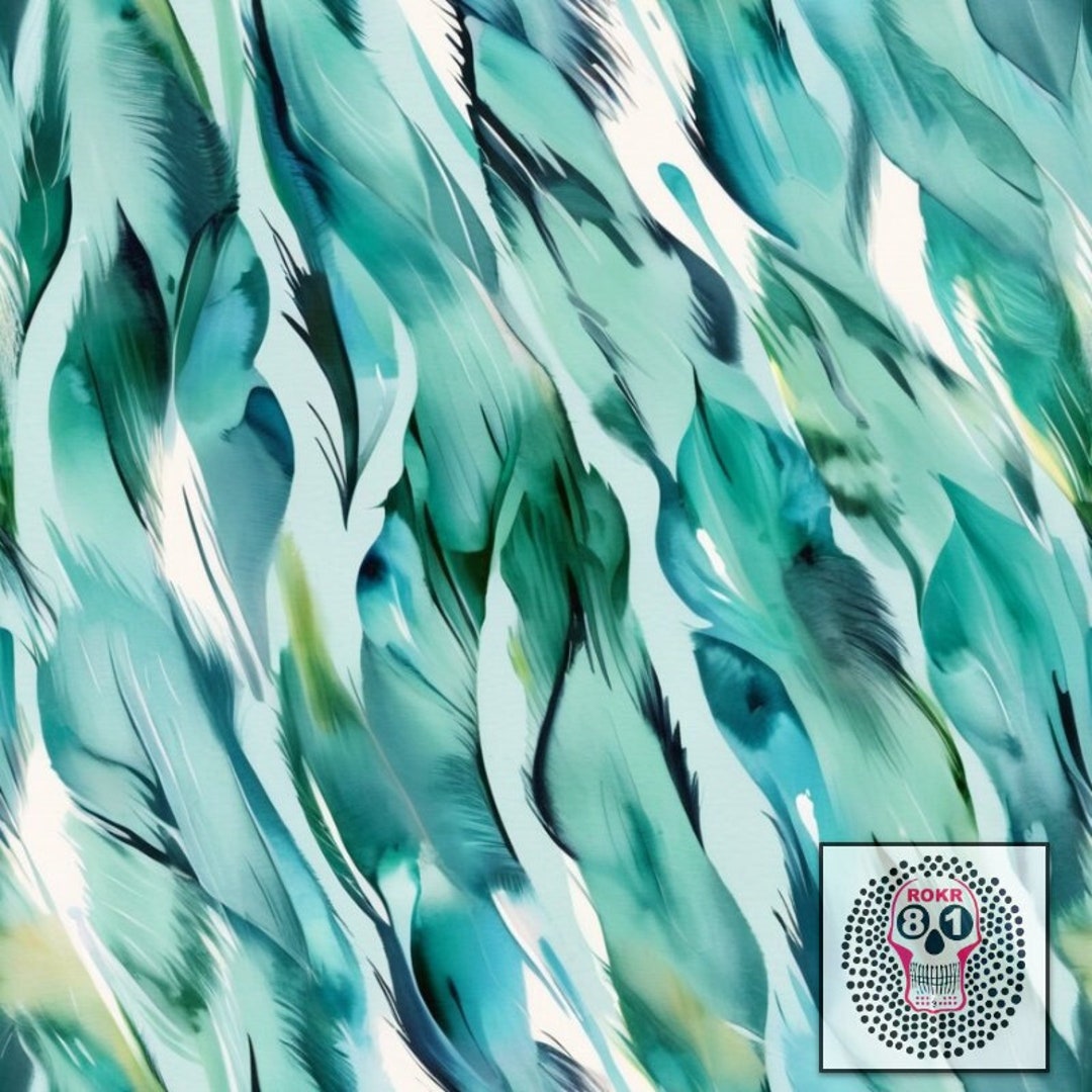 Seamless Repeat Print Design | Green Abstract Brushstrokes | Digital ...