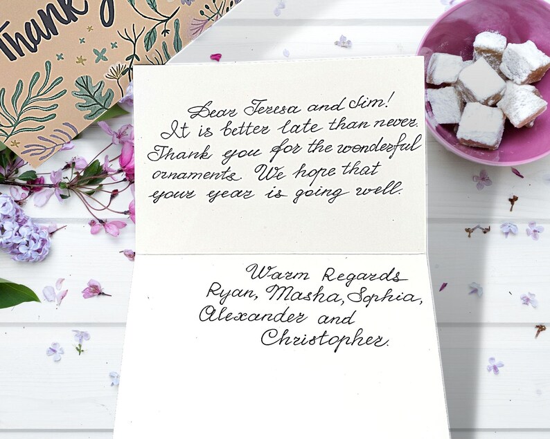 Handwritten Thank You Notes - CUSTOM Amount - Weddings, Baby Showers ...