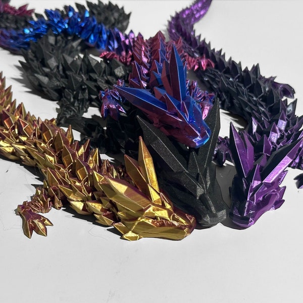 3d Printed Articulated Crystal Dragon - Etsy