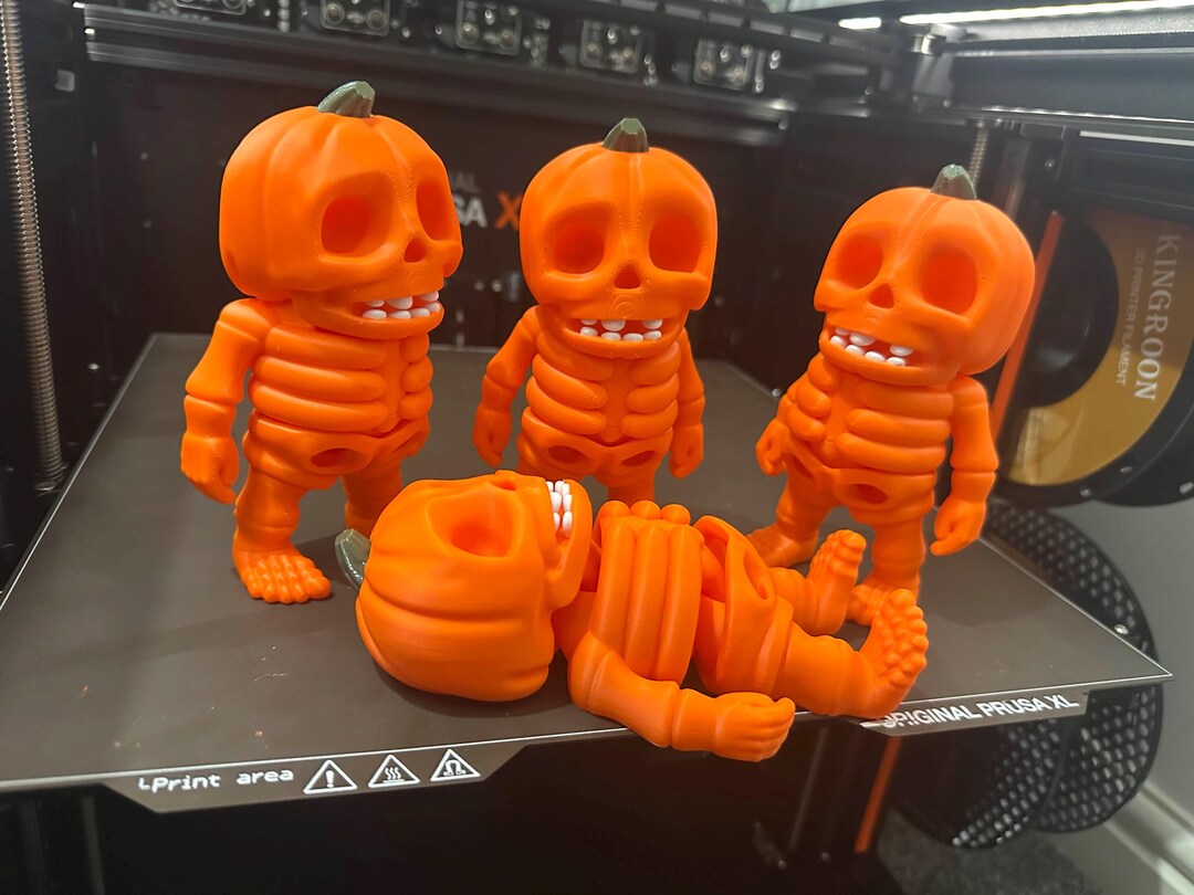 6 INCH TALL Articulated Pumpkin Skeleton Multiple Colours Colors 3d ...