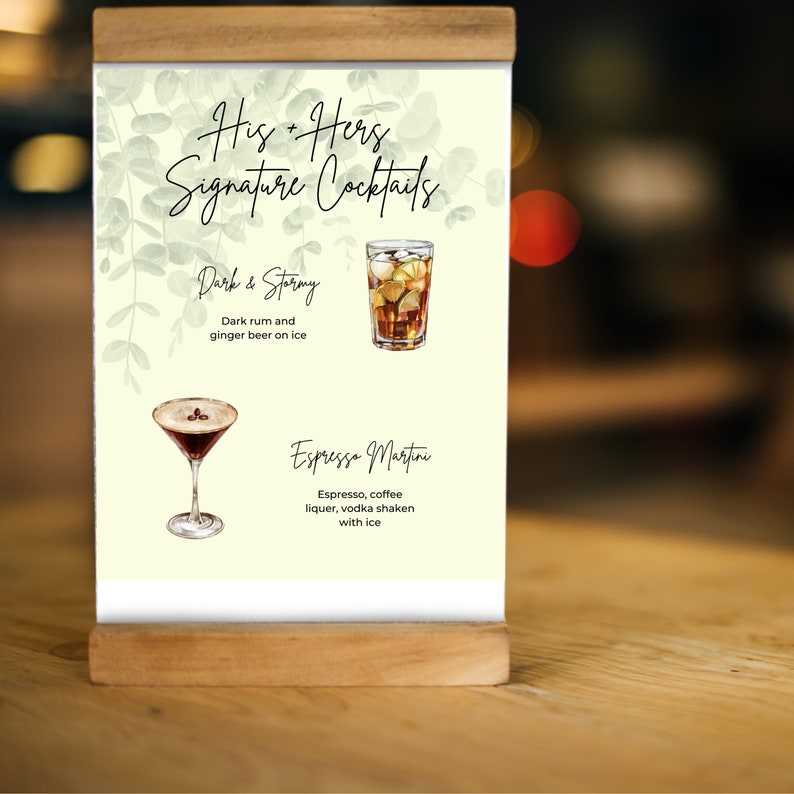Signature Drink Sign Canva Template - Etsy