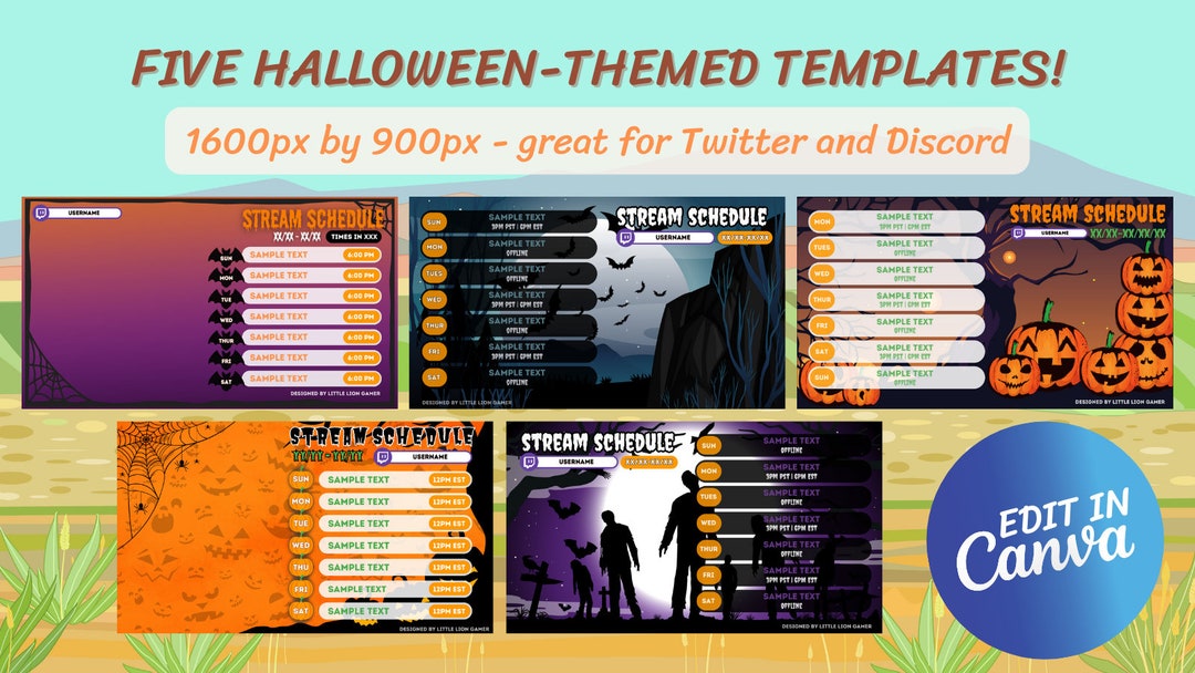 Halloween Weekly Stream Schedule Templates - Etsy
