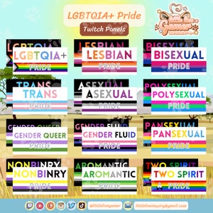LGBTQIA+ Pride Twitch Panels | Cute | Love | Flags | Light | Dark ...