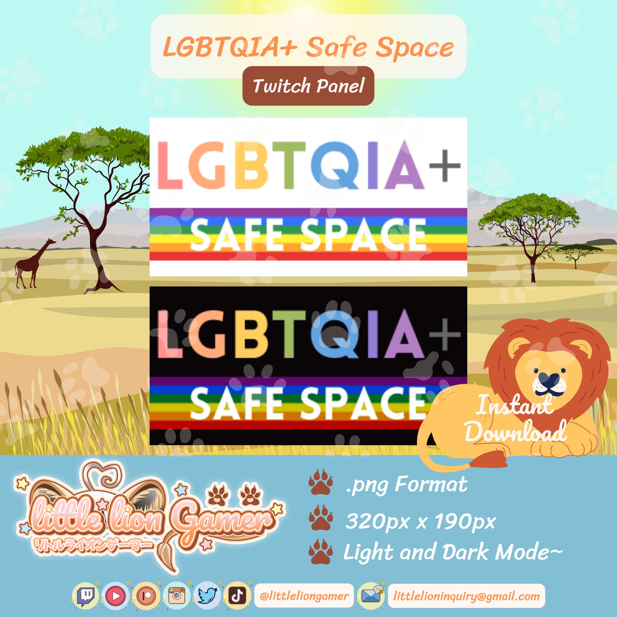 LGBTQIA+ Safe Space Twitch Panel | Cute | Pride | Love | Ally - Etsy