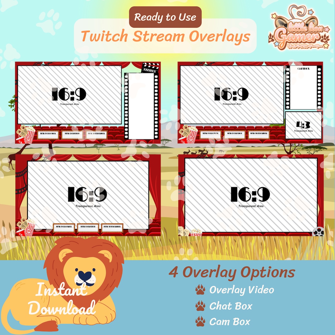 Twitch Overlay / Aesthetic / Movie Theater / Red / Black / Grey ...