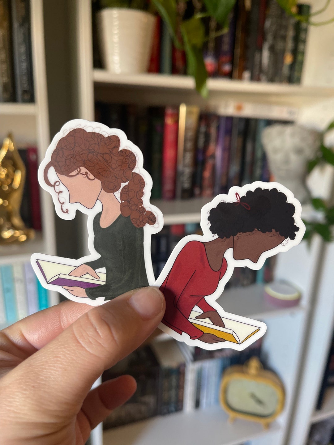 Girl Reading Vinyl Sticker, Sticker for Book Lovers, Girl Reading - Etsy