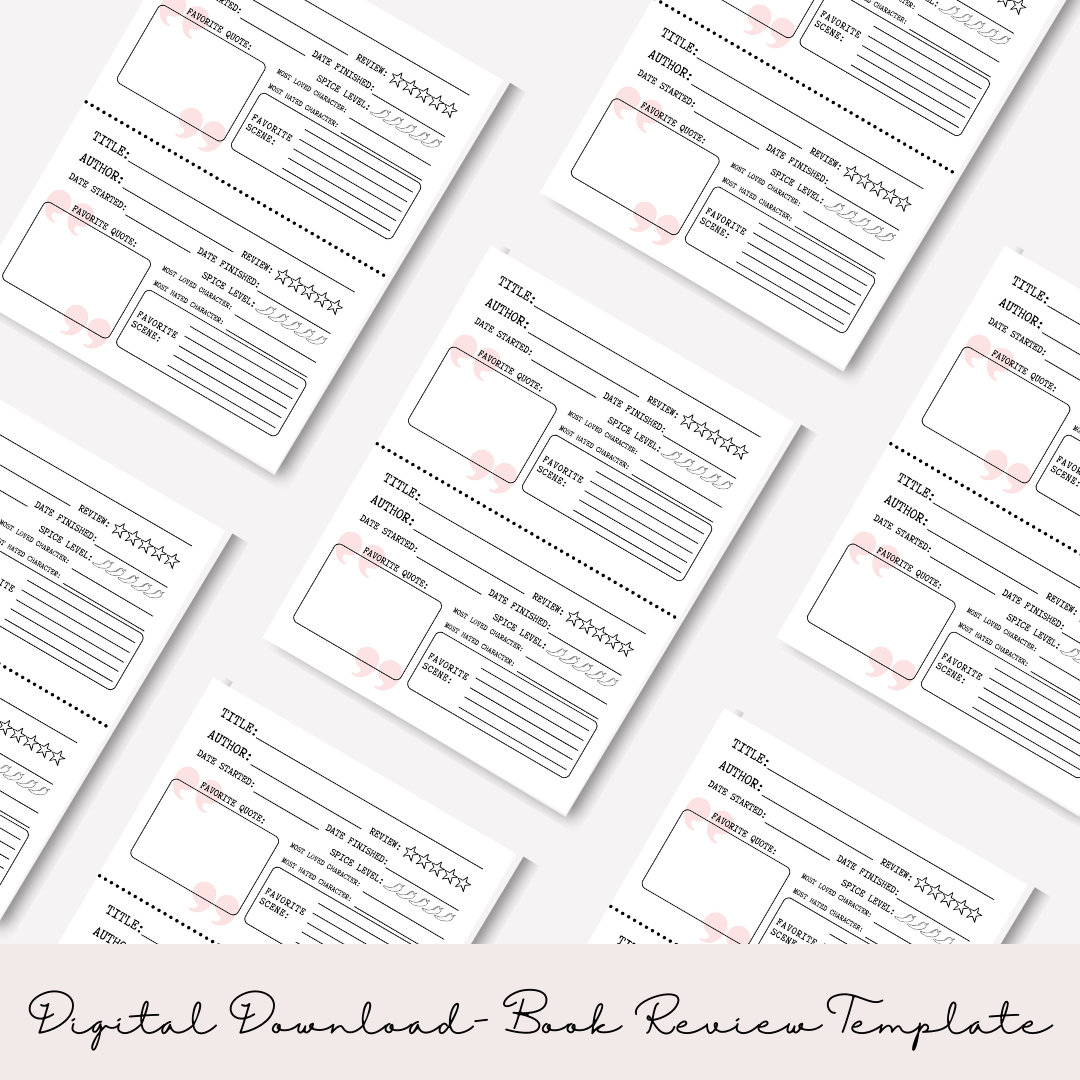 Book Review Journal Page, Goodnotes Book Review Sheet, Printable Book ...