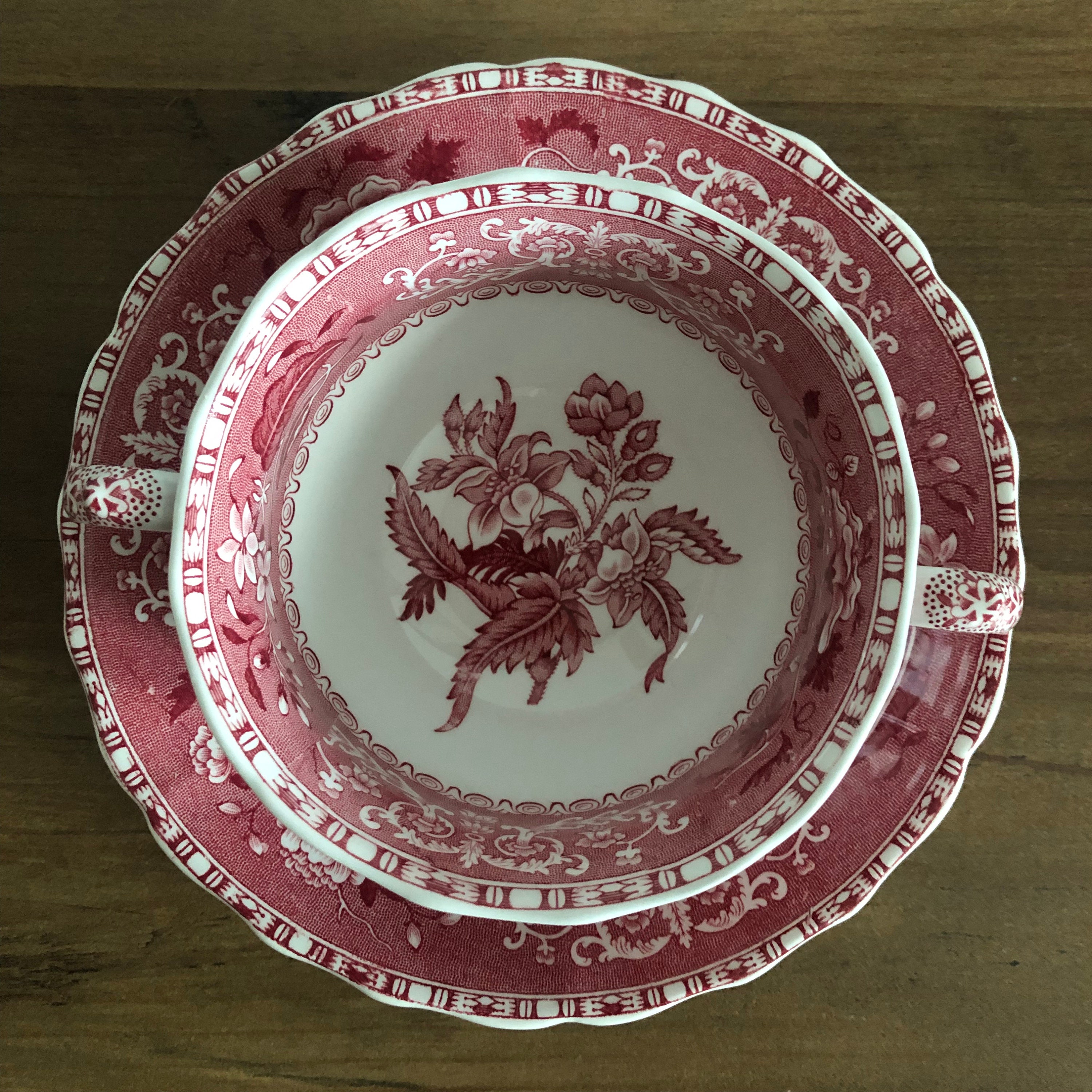 Spode Camilla Pink Soup Bowl and Saucer - Etsy