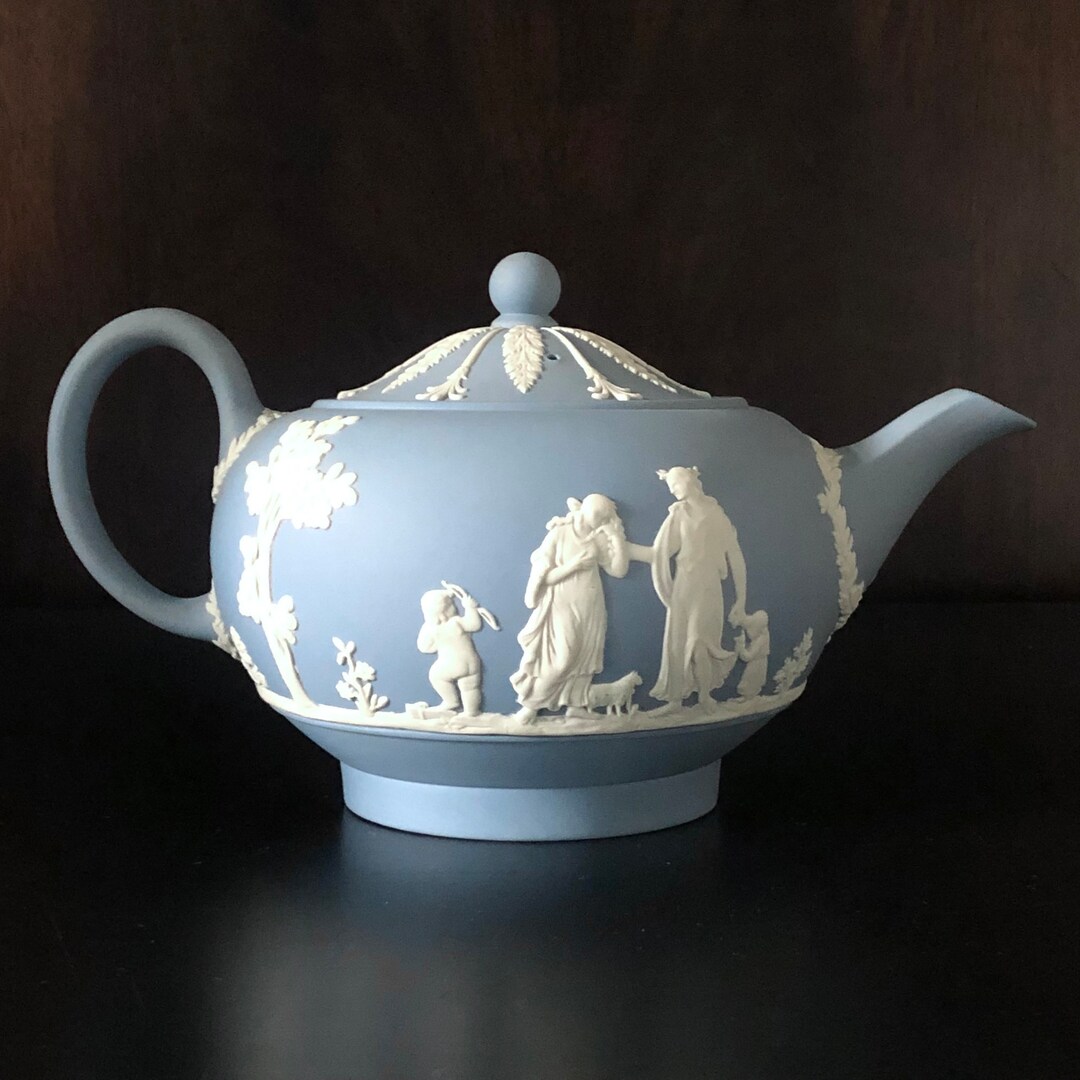 Wedgwood Jasperware Blue Teapot - Etsy