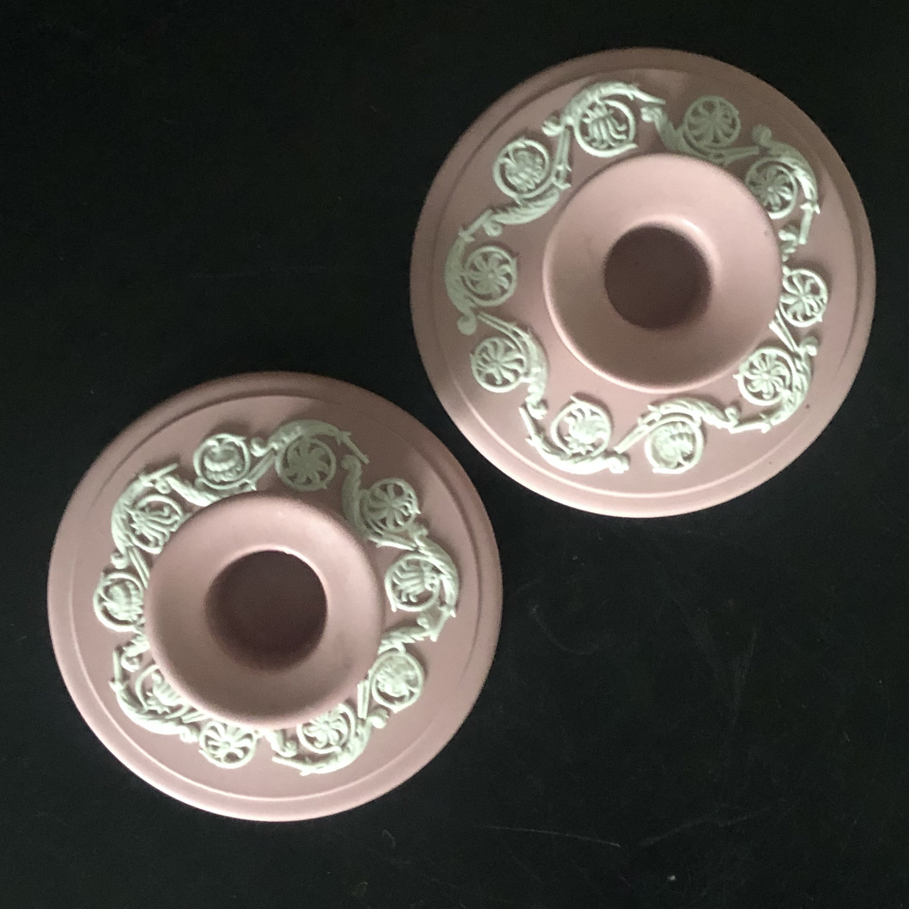 Wedgwood Jasperware Pink Candleholders - Etsy