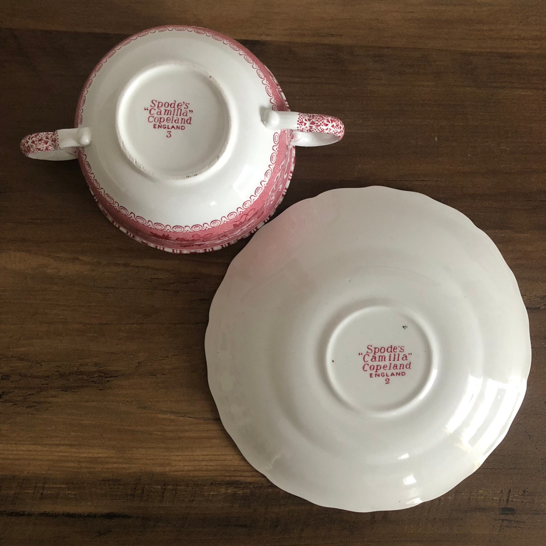 Spode Camilla Pink Soup Bowl and Saucer - Etsy