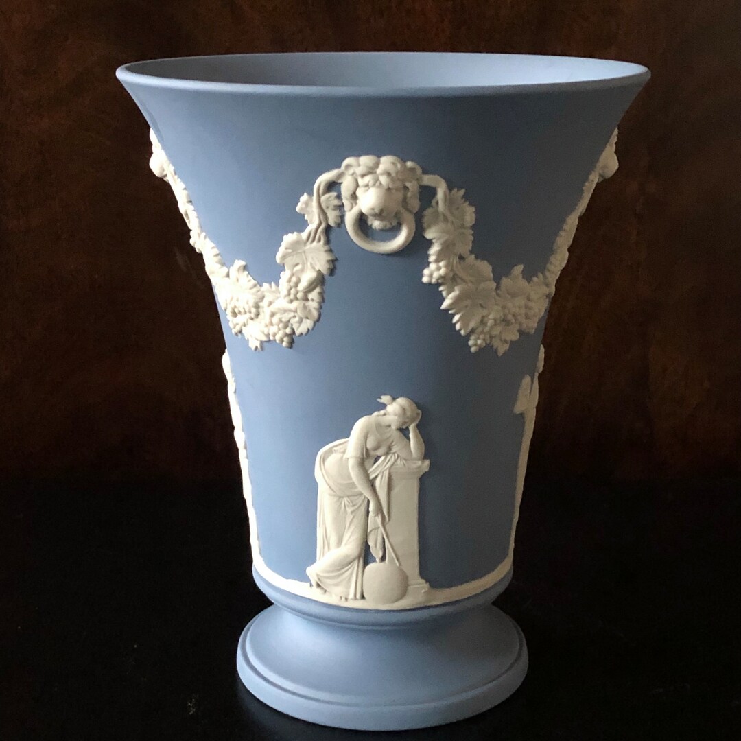 Wedgwood Jasperware Blue Vase 15 Cm - Etsy