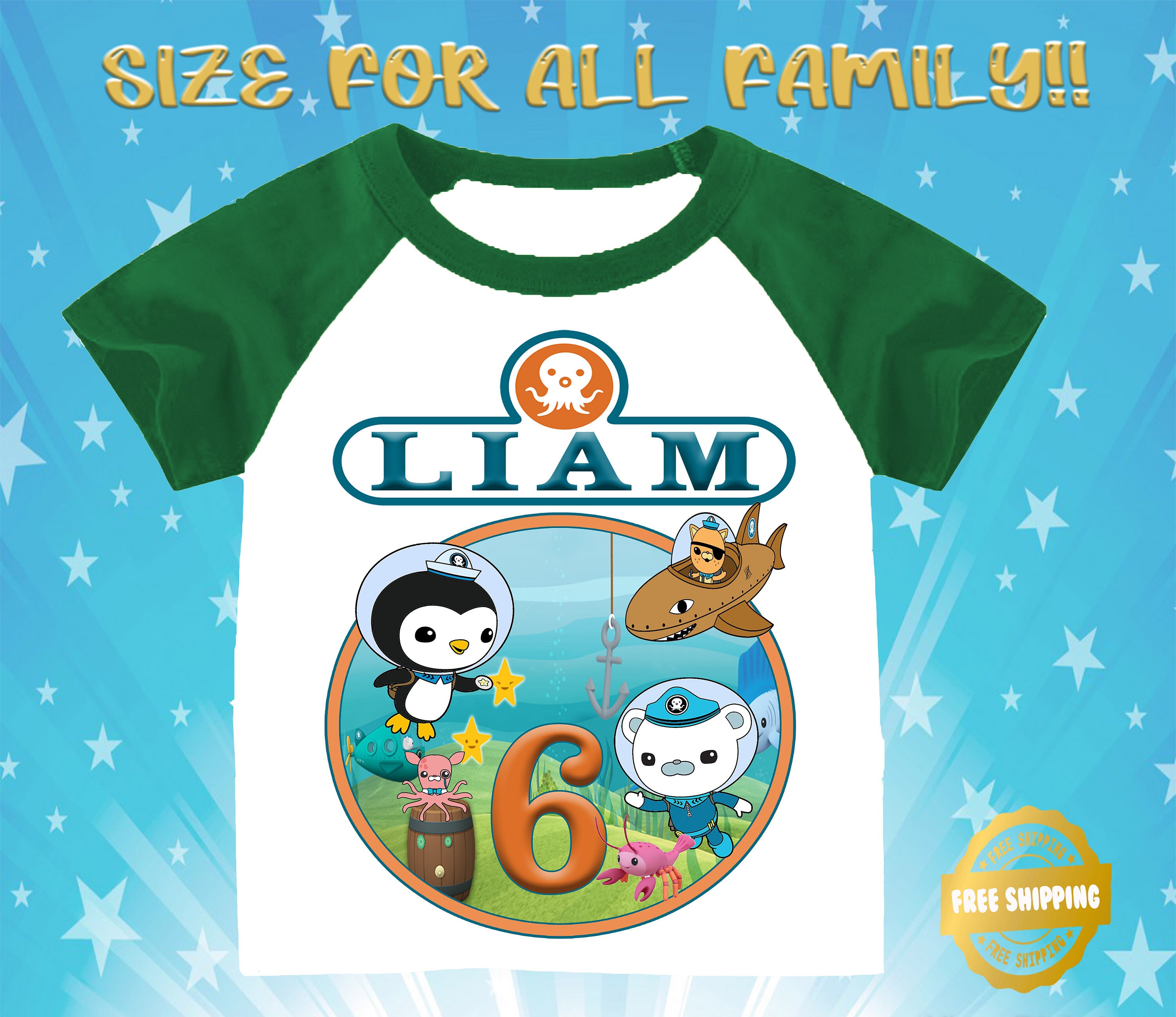 Custom Octonauts Birthday Shirt, Octonauts Theme Birthday Party Shirt ...