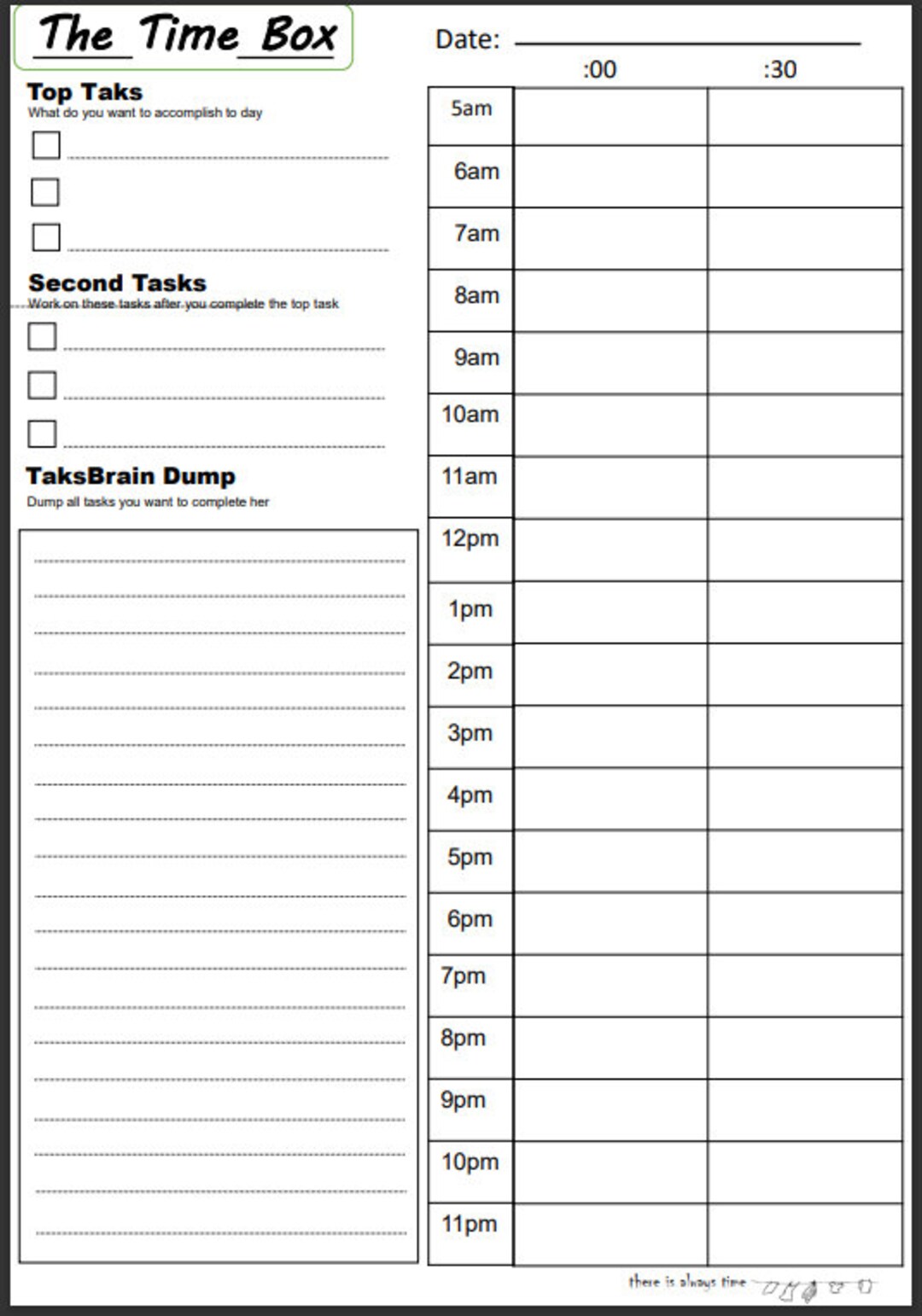 Timebox Daily Planner | Printable Planner| iPad Planner Time Block ...