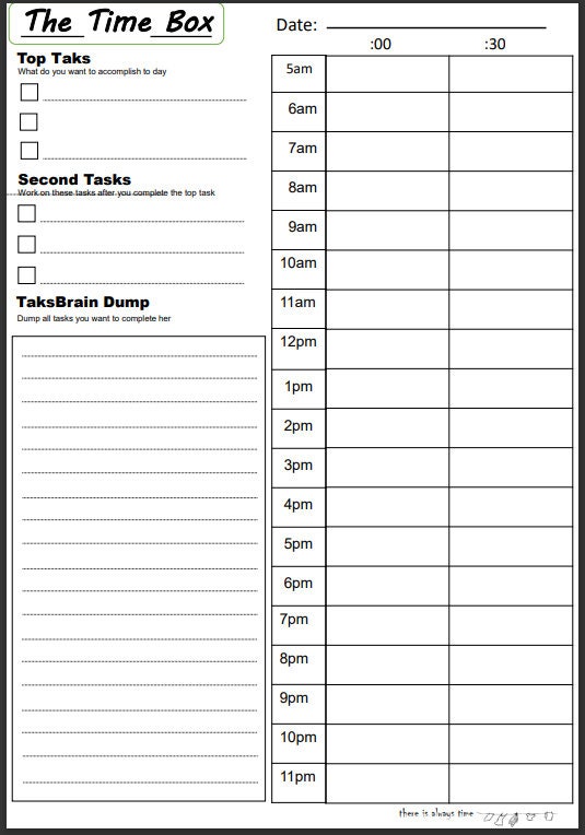 Timebox Daily Planner Printable Planner iPad Planner Time Block Journal ...