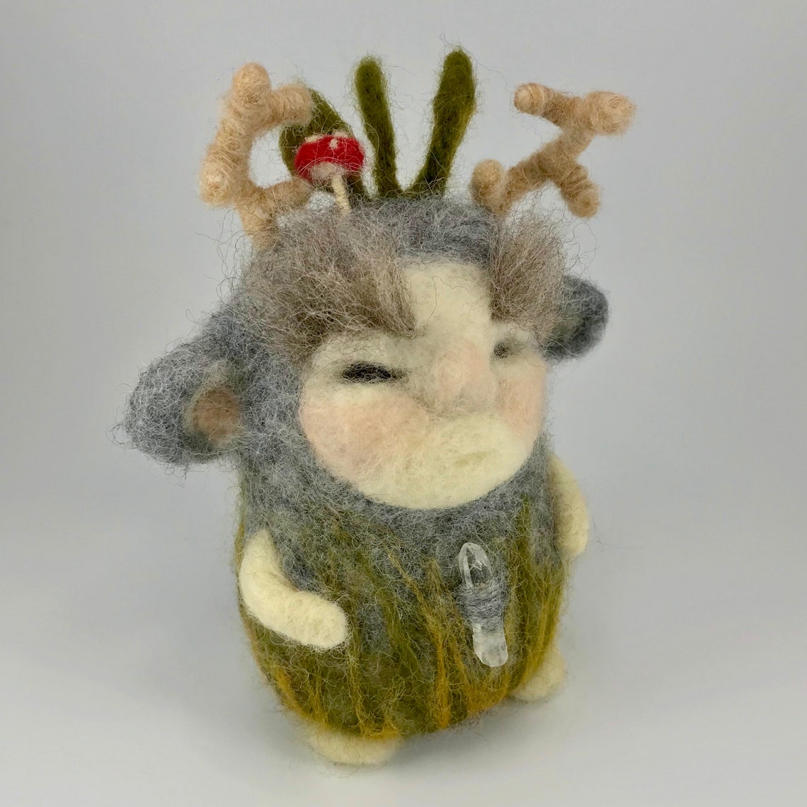 Forest Spirit Made From Wool With a Crystal Quartz. Needle - Etsy