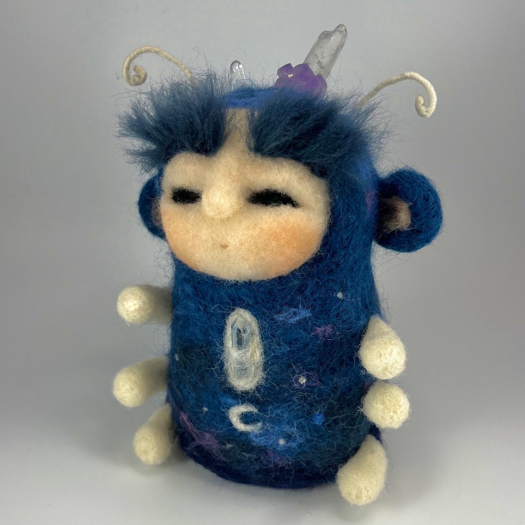 Moon Dream Spirit Made From Wool With Real Crystals. Needle Felted ...