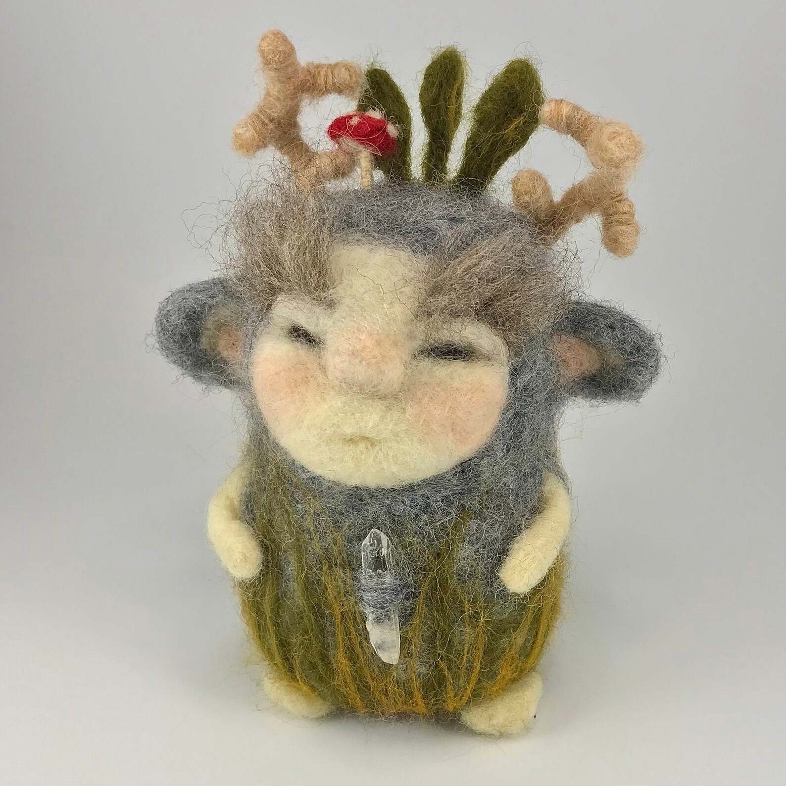 Forest Spirit Made From Wool With a Crystal Quartz. Needle - Etsy