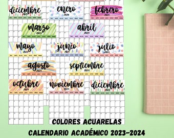 Spanish Watercolor Calendar Printable - Etsy