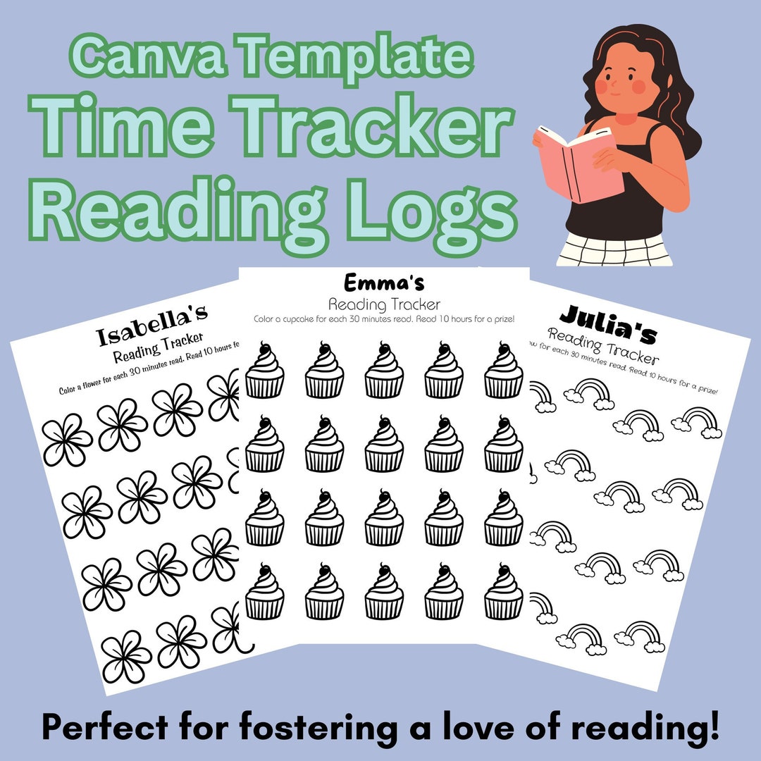 Time Tracker Children's Reading Log | Canva Template | Older Child ...