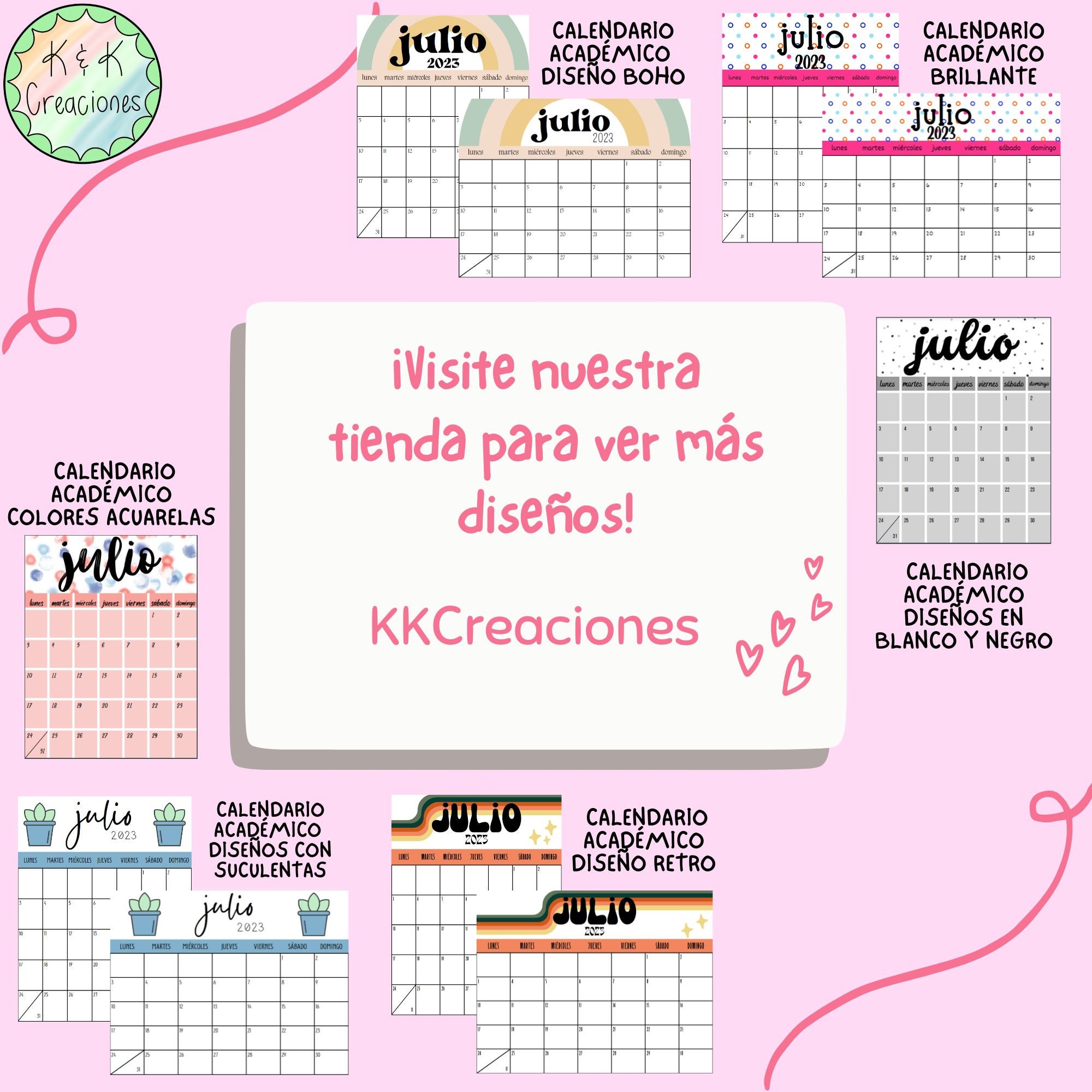 2023-2024 Spanish Printable Academic Calendar W/ Rainbows Calendario ...