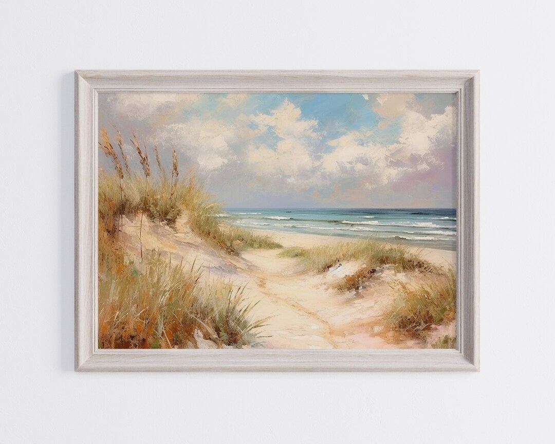 Vintage Inspired Beach Landscape Neutral Coastal Seaside - Etsy