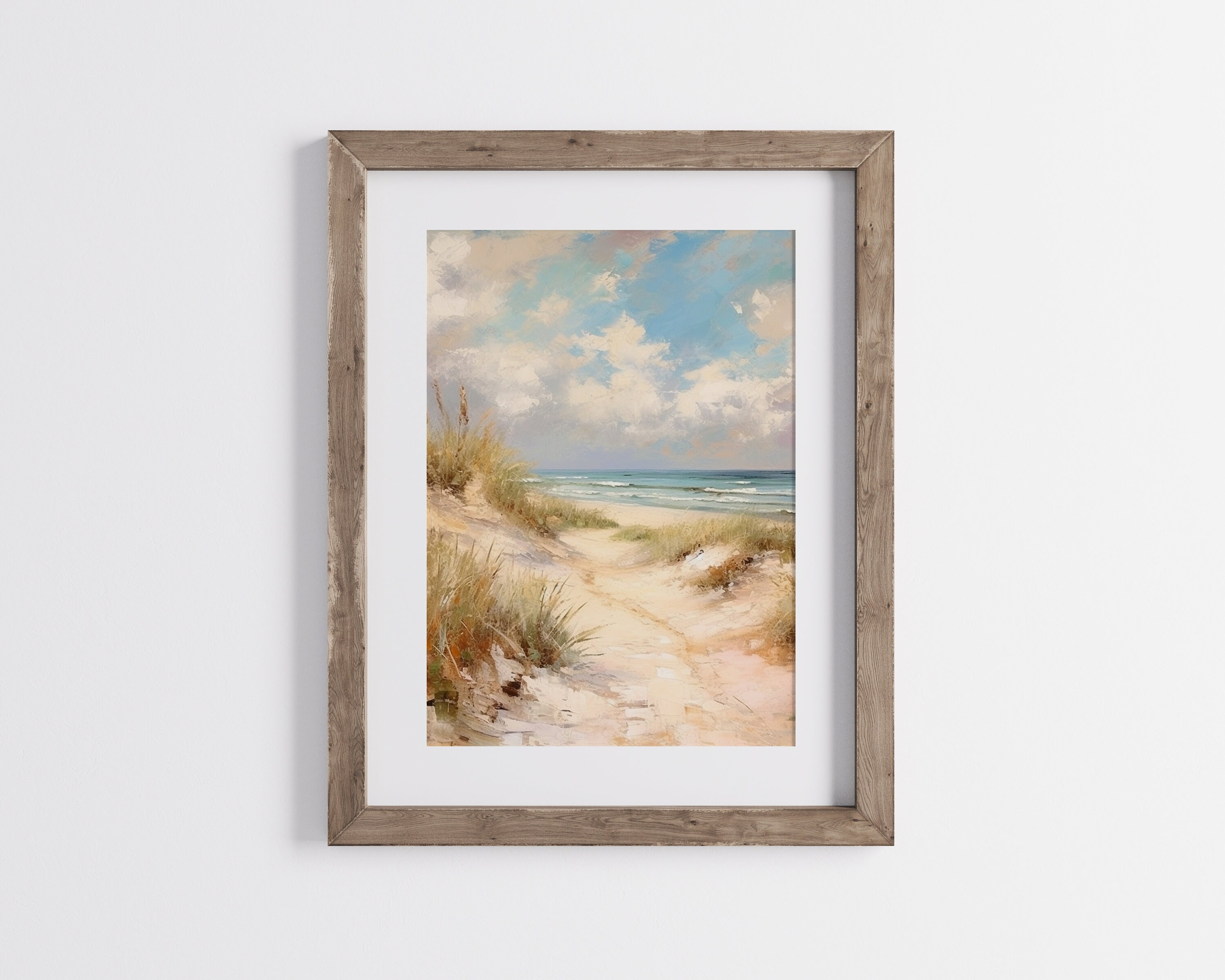 Vintage Inspired Beach Landscape Neutral Coastal Seaside - Etsy