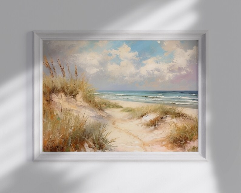 Vintage Inspired Beach Landscape Neutral Coastal Seaside - Etsy