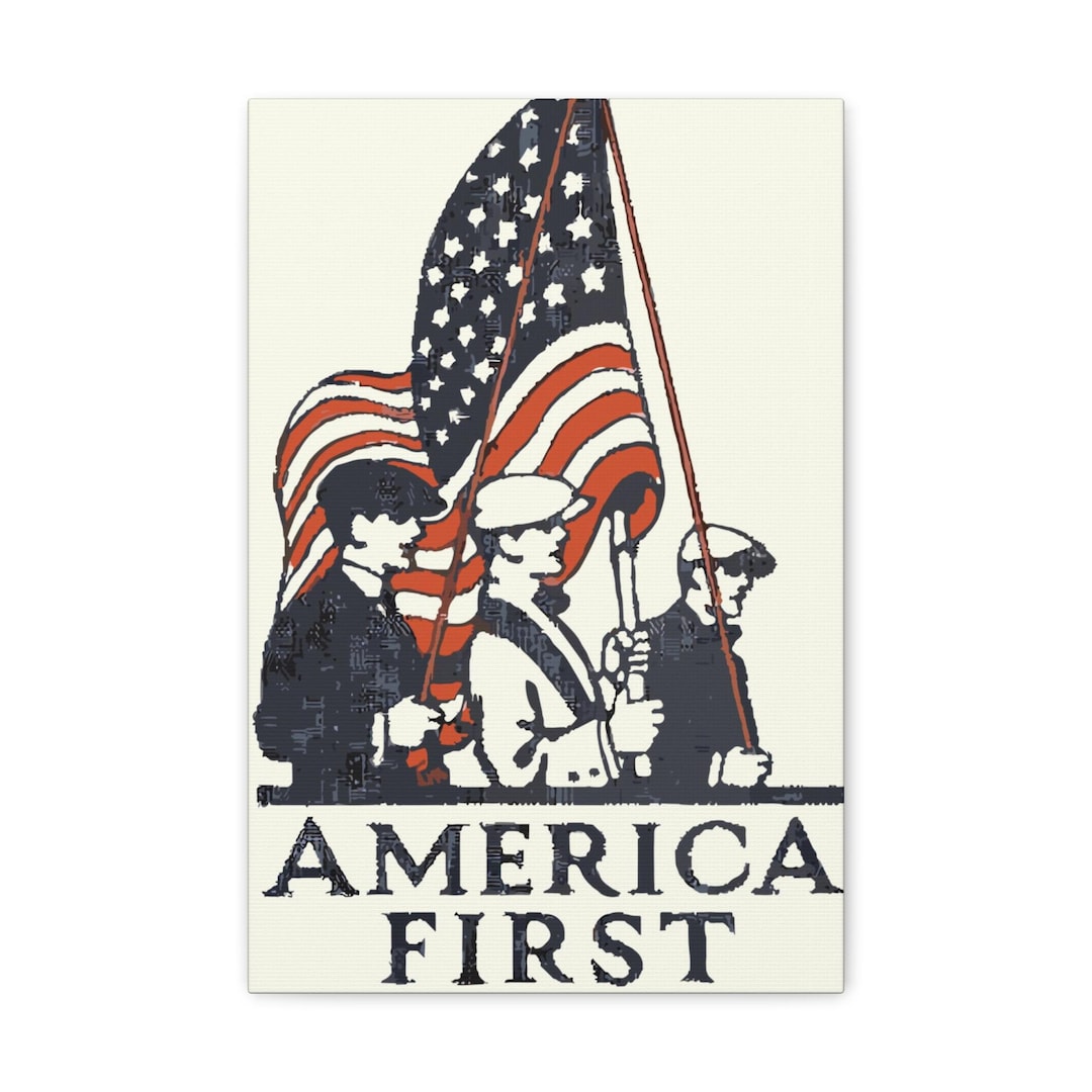 America First Flag Canvas Print,america Patriotic Vintage Canvas Print ...