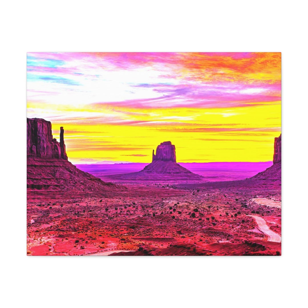 Desert Rock Formation at Sundown Canvas Print,sundown Desert Landscape ...