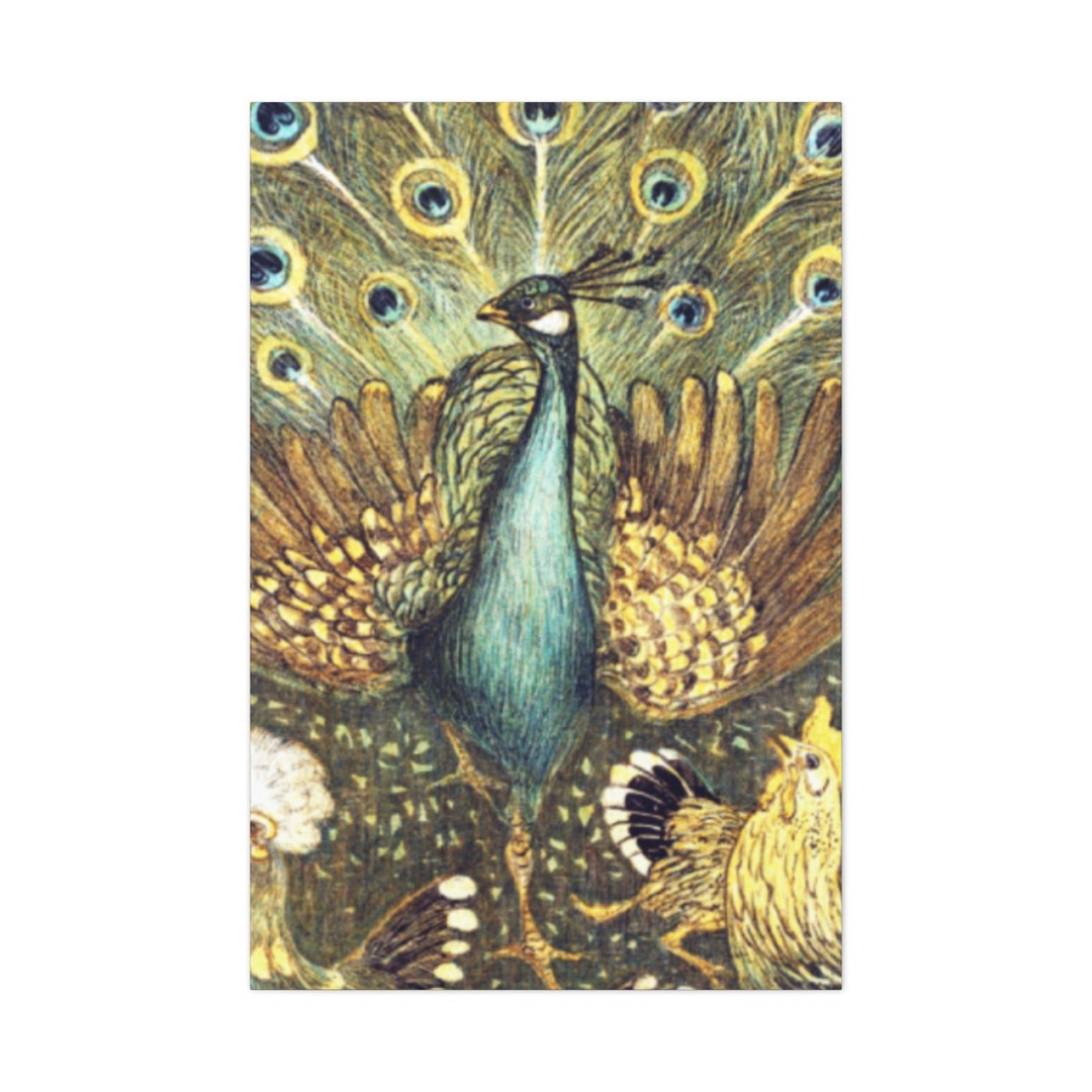 Peacock Painting in Canvas Print,peacock Feathers Canvas Print,peacock ...