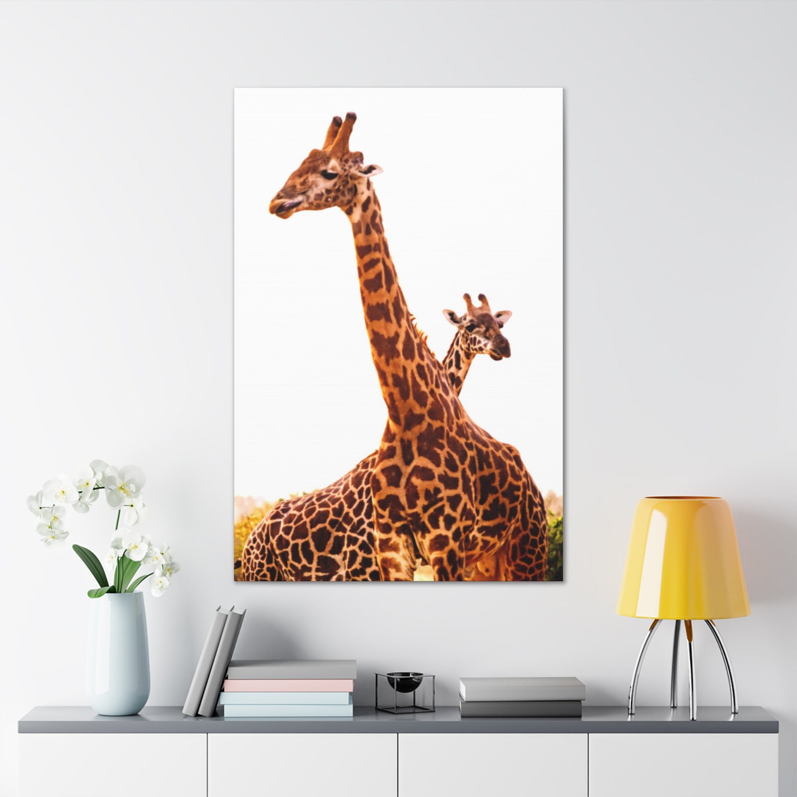 2 Giraffe Canvas Print,giraffes Canvas Wall Art,african Wall Art ...