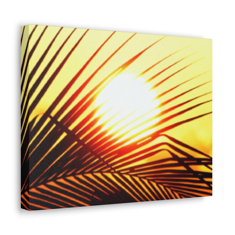 Sun Shining Through Palm Leaves Canvas Printsun Shining In The Sky Canvas Printcanvas Print Of