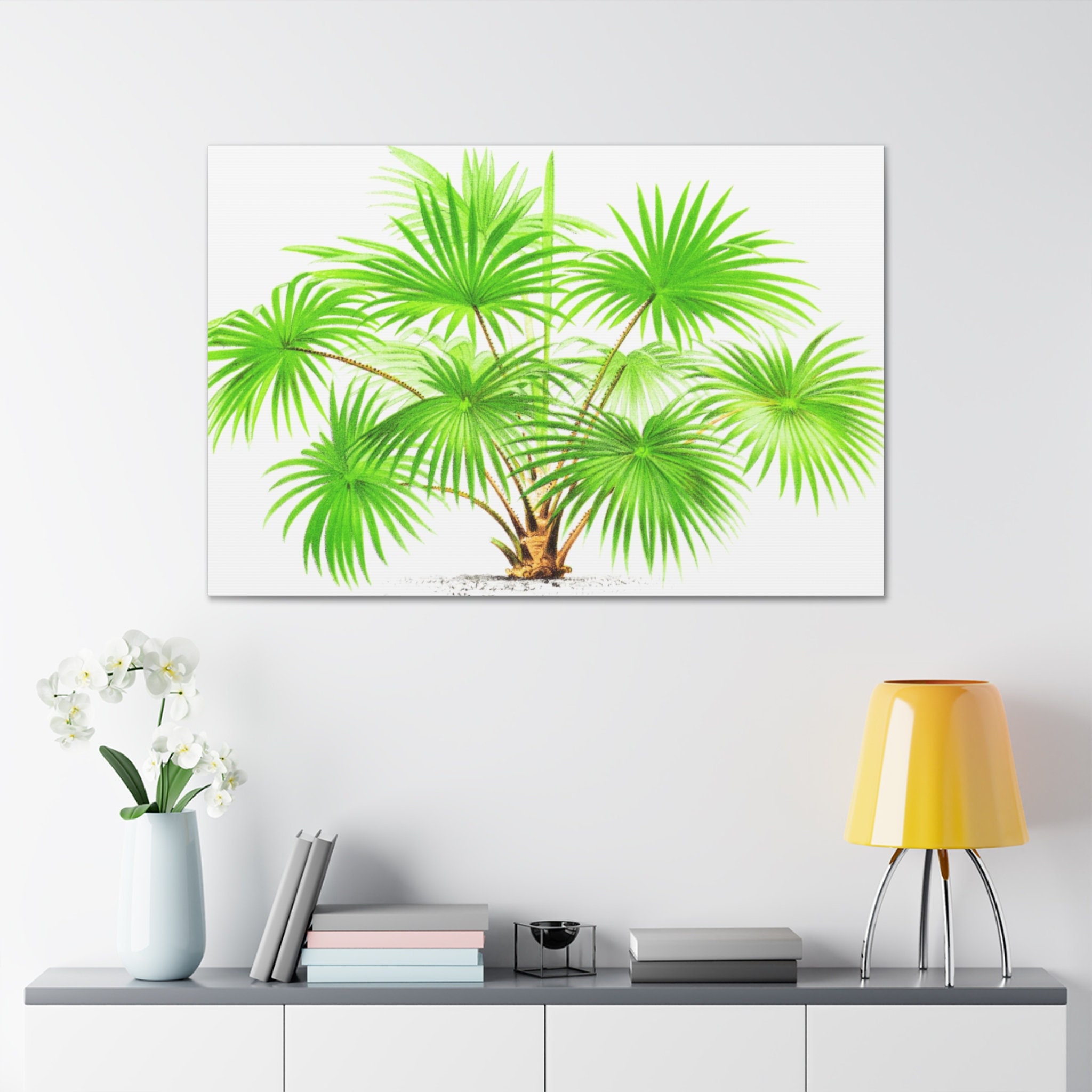 Palm Tree Canvas Print,palm Tree Wall Art,office Wall Art,home Wall Art ...