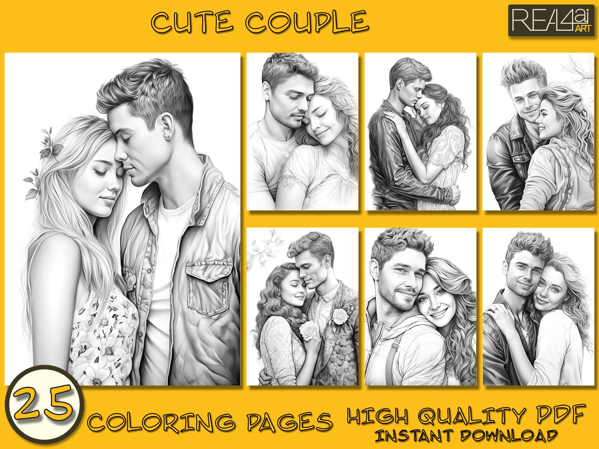 Cute Couples Coloring Pages