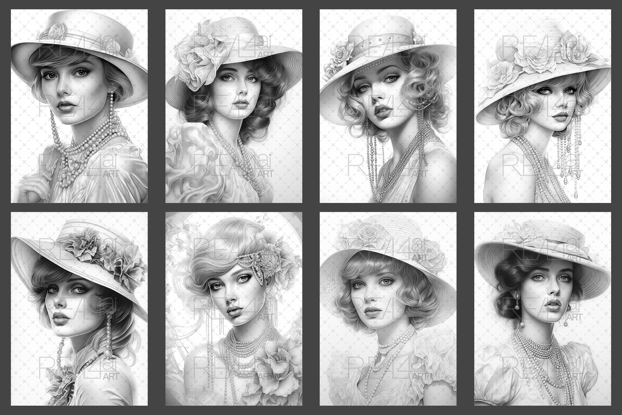 50 Roaring Twenties Gatsby Girls 1920s Coloring Pages PDF - Etsy