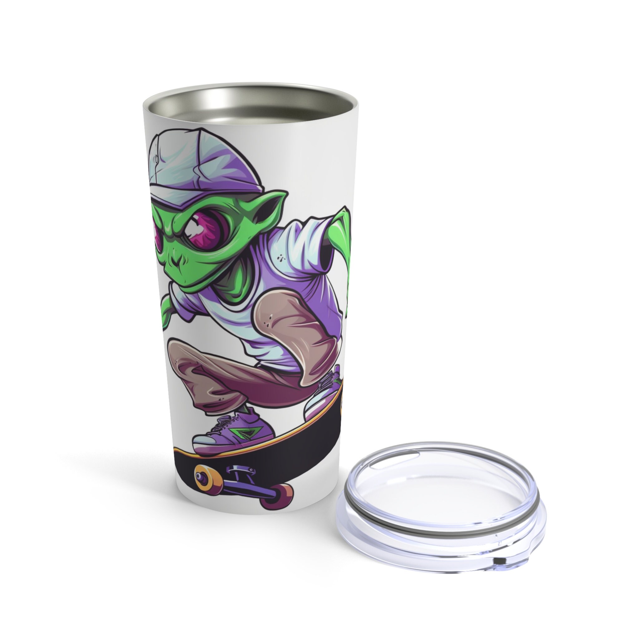 Alien Skater, Alien Street Art, Alien, Skater, Stainless Steel, Tumbler ...