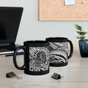 Samoan Tribal Coffee Mug, Polynesian/pacific Islander 11oz Black ...